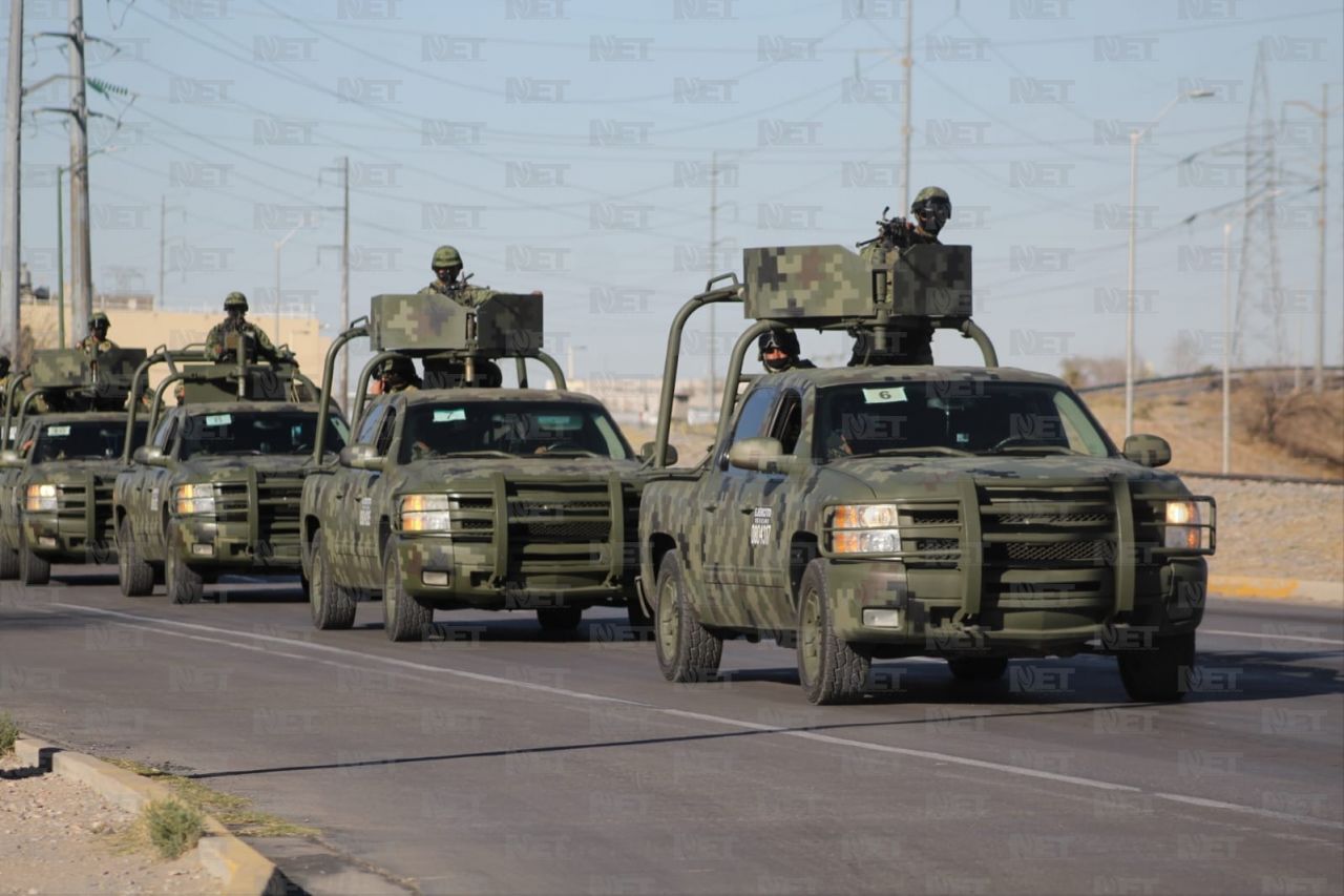 Llega convoy con 350 militares a Juárez