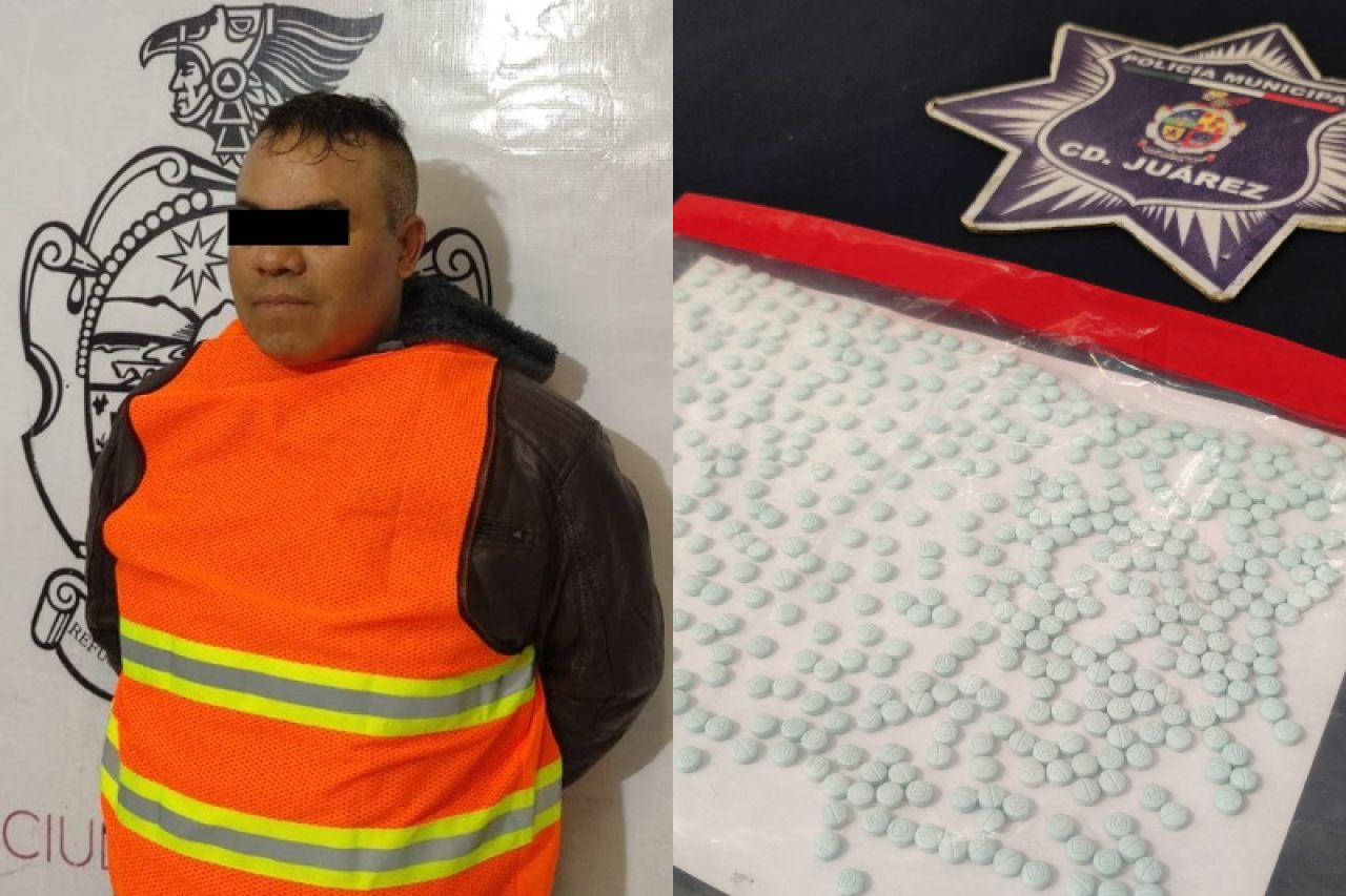 Cae hombre con 500 pastillas de fentanilo
