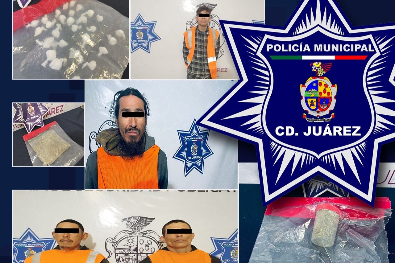 Detienen a 4 que llevaban drogas en calles de Juárez