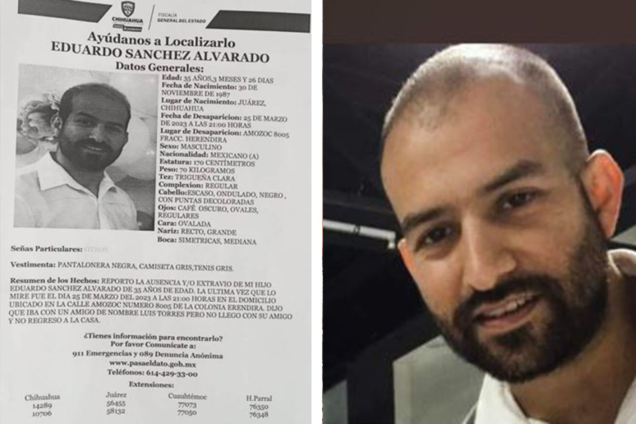 Solicitan ayuda para localizar a Eduardo Sánchez Solicitan ayuda para localizar a Eduardo Sánchez
