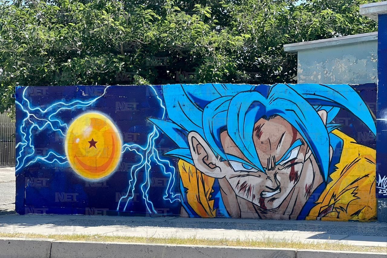 El poder nuestro es: Crean mural de Dragon Ball en Juárez