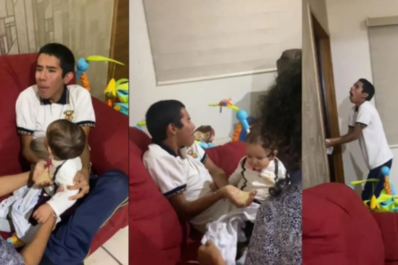 Video: Lo vomita un bebé y así reacciona este adolescente