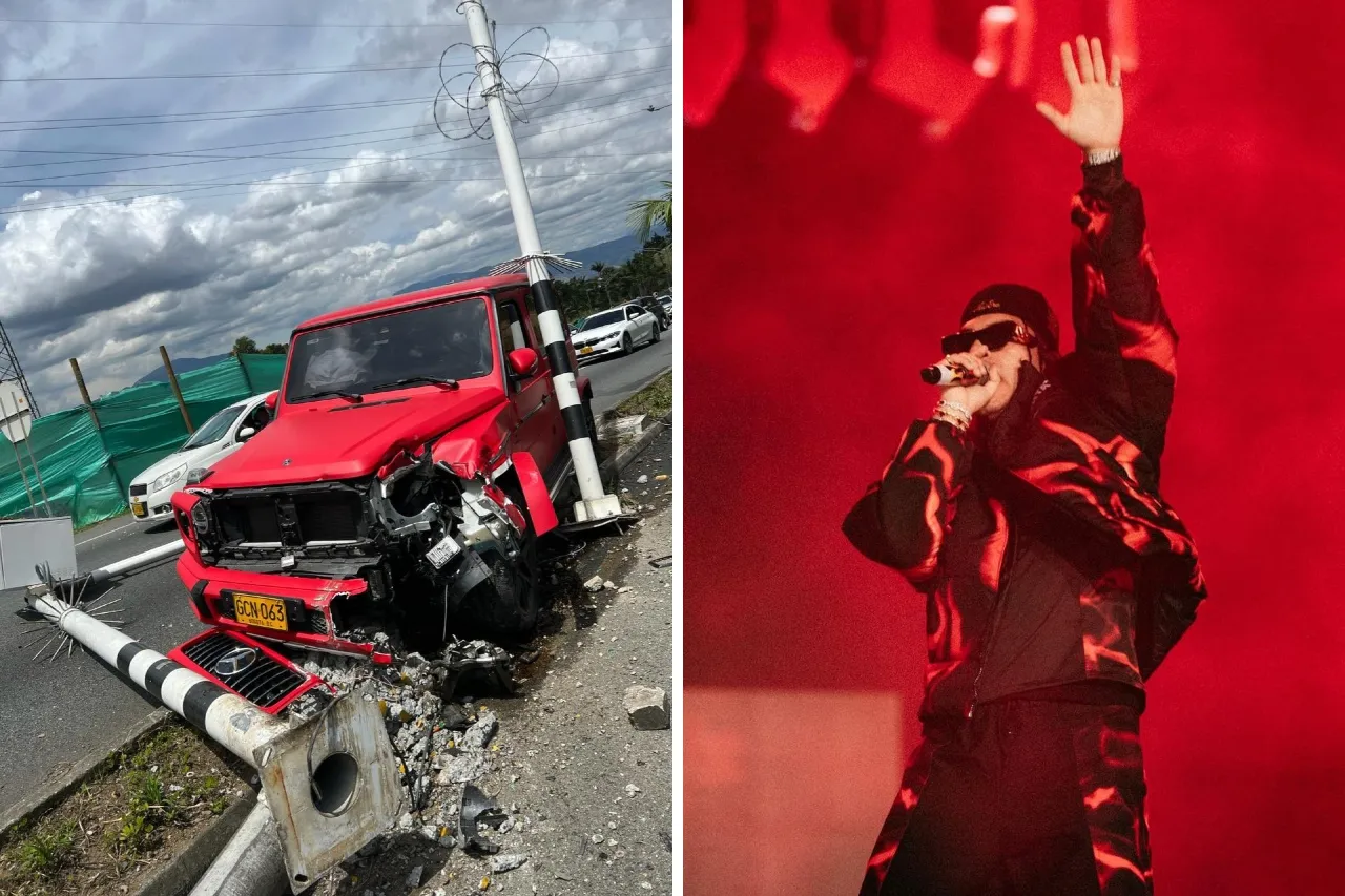 Ryan Castro sufre accidente en su camioneta de lujo