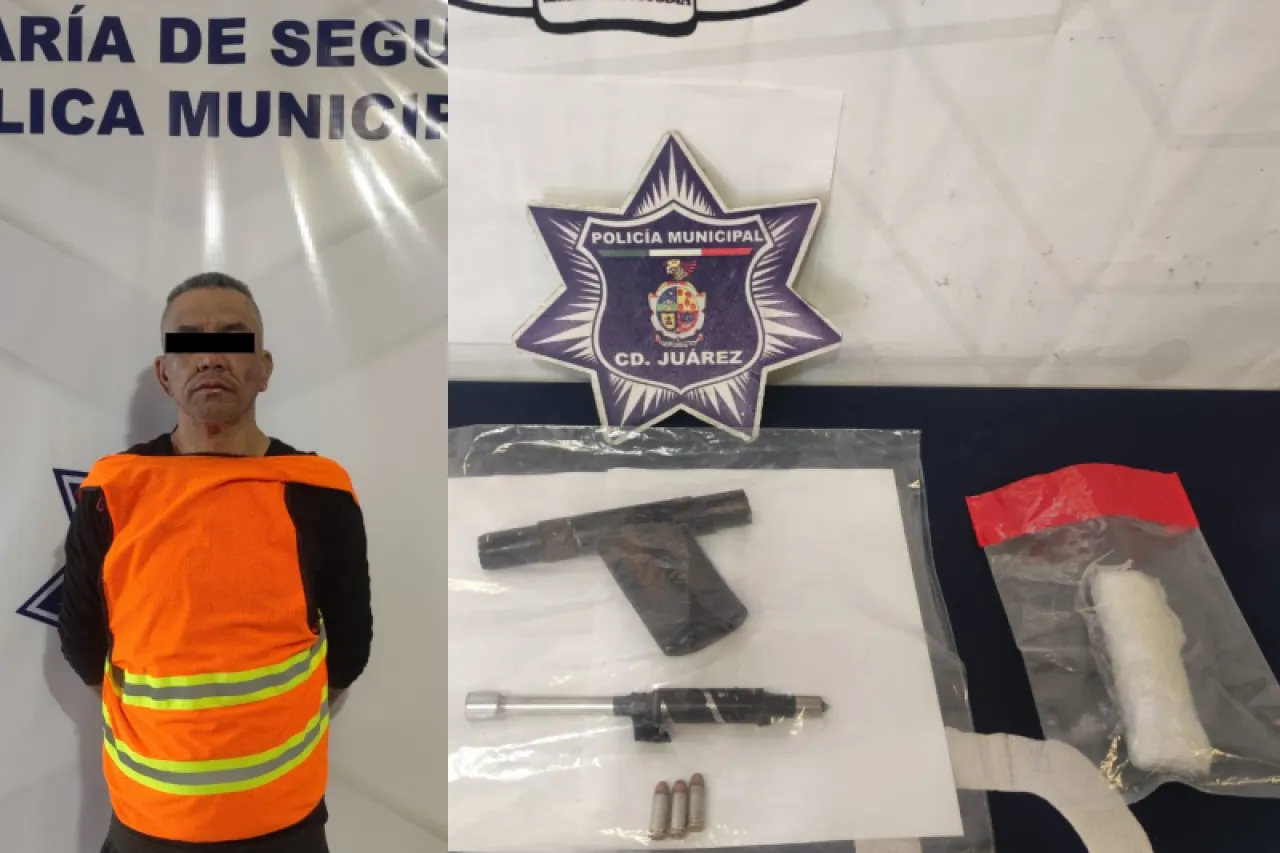 Juárez: Detienen a hombre con arma hechiza y narcóticos Juárez: Detienen a hombre con arma hechiza y narcóticos