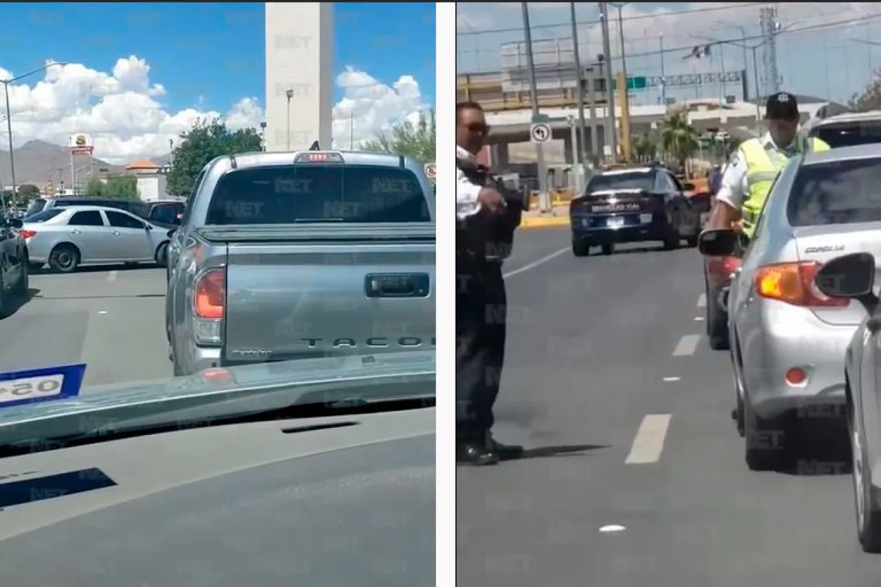 Tránsito se le atraviesa a abusón en el Puente Libre