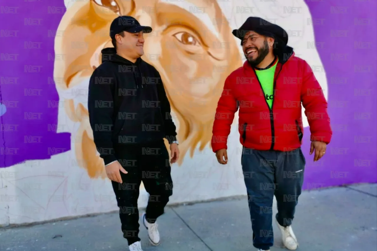 Jonathan Vizcarra pinta mural del comediante El Chiralajas